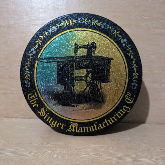 Singer | Accents | Vintage Singer Sewing Machine Round Tin | Poshmark